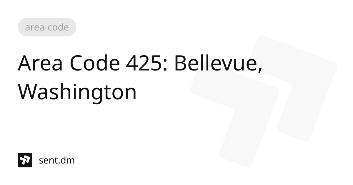 Area Code 425: Bellevue, Washington