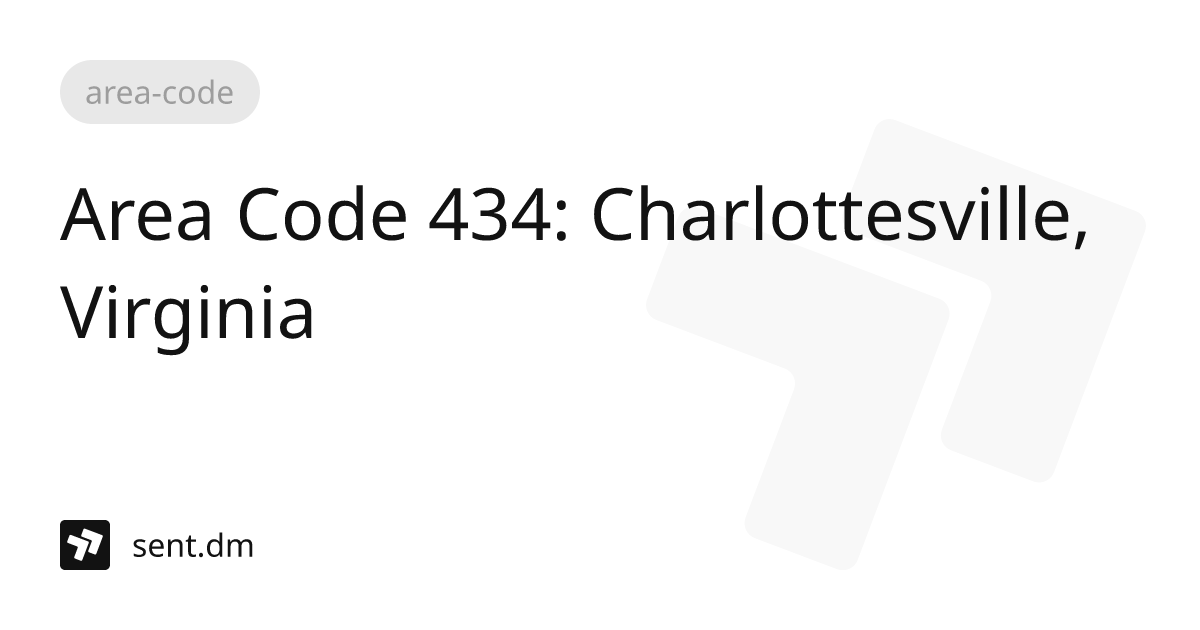 Area Code 434: Charlottesville, Virginia