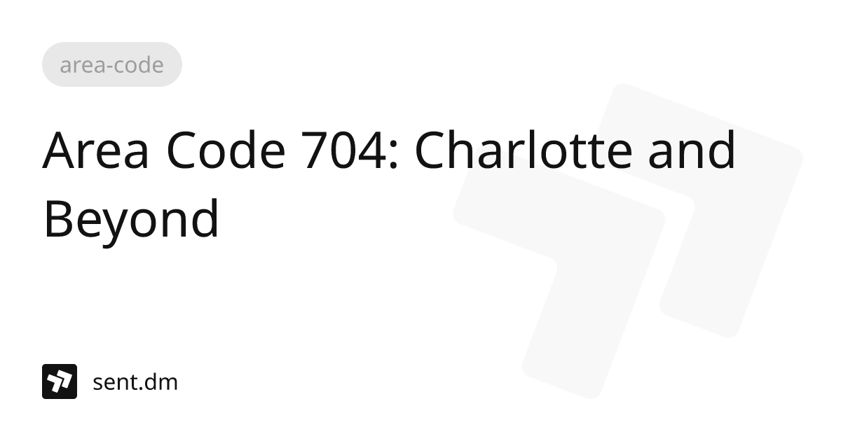 Area Code 704: Charlotte and Beyond