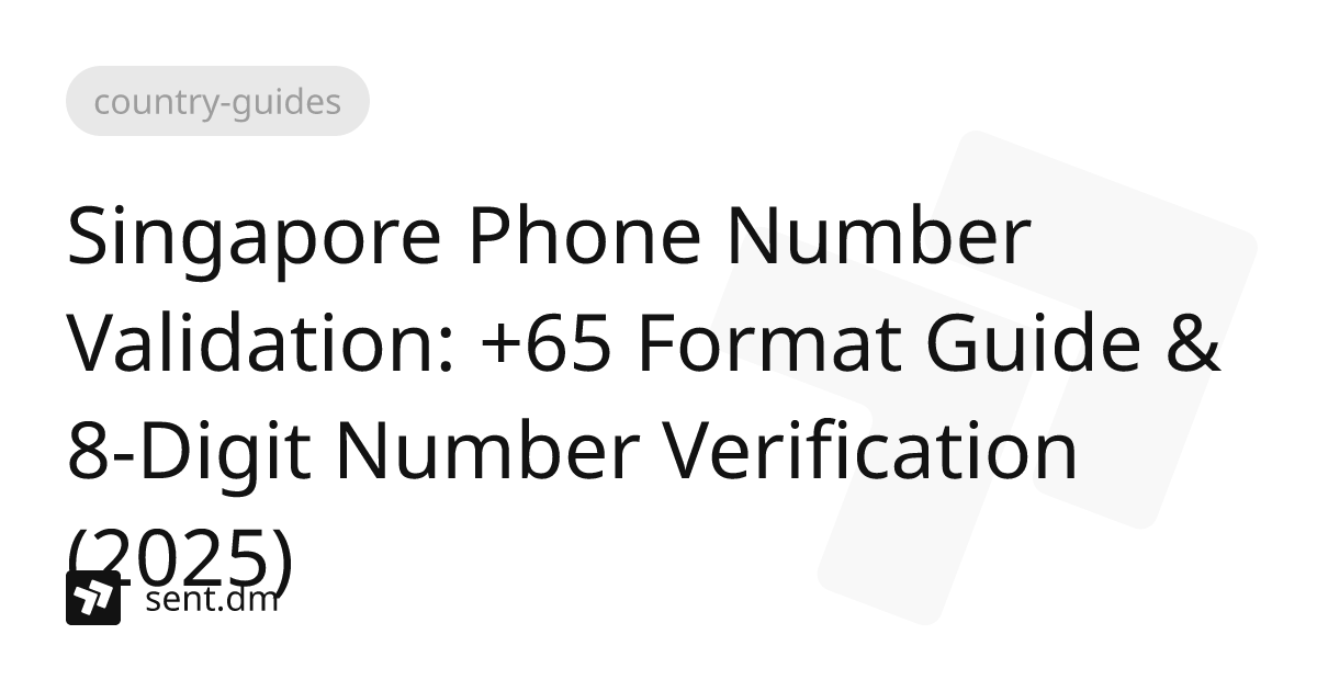 Singapore Phone Number Validation: +65 Format Guide & 8-Digit Number ...