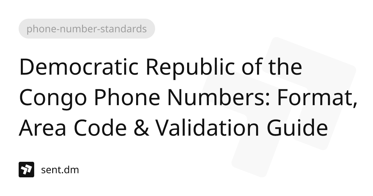 Democratic Republic of the Congo Phone Numbers: Format, Area Code ...