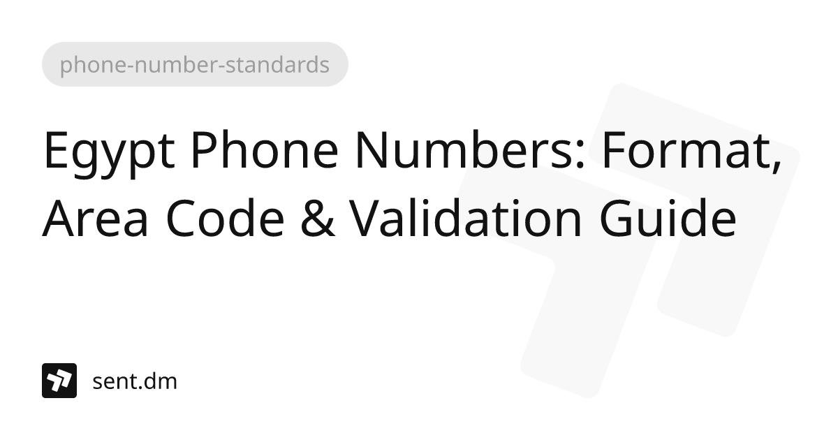 Egypt Phone Numbers: Format, Area Code & Validation Guide