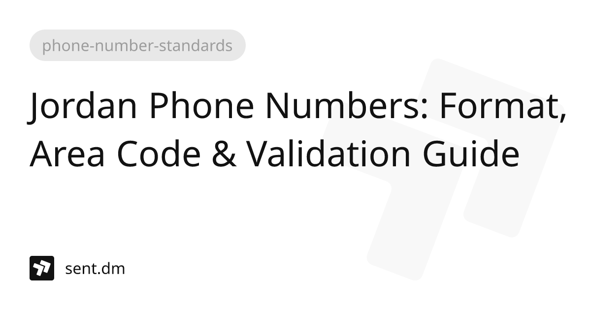Jordan Phone Numbers: Format, Area Code & Validation Guide