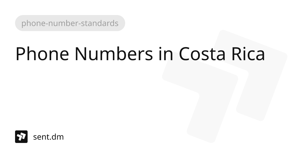 Phone Numbers in Costa Rica | Sent.dm