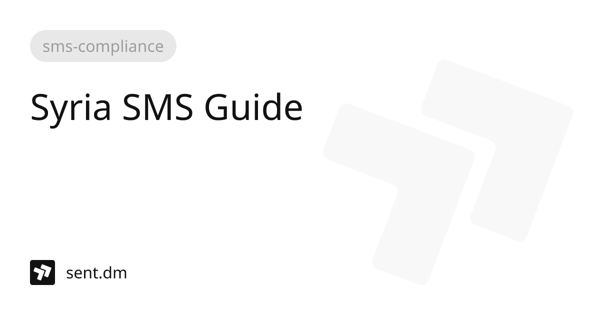 Syria SMS Guide