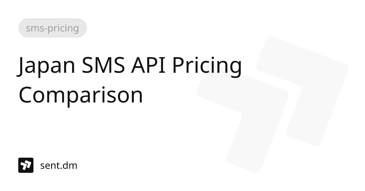 Japan SMS API Pricing Comparison